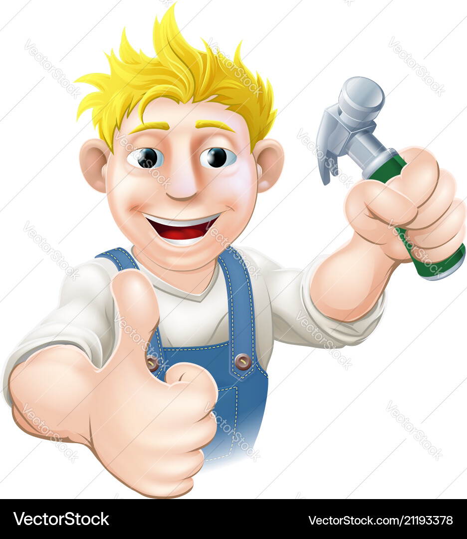 Cartoon carpenter or construction guy Royalty Free Vector