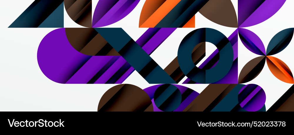 Circle square triangle shapes geometric minimal Vector Image