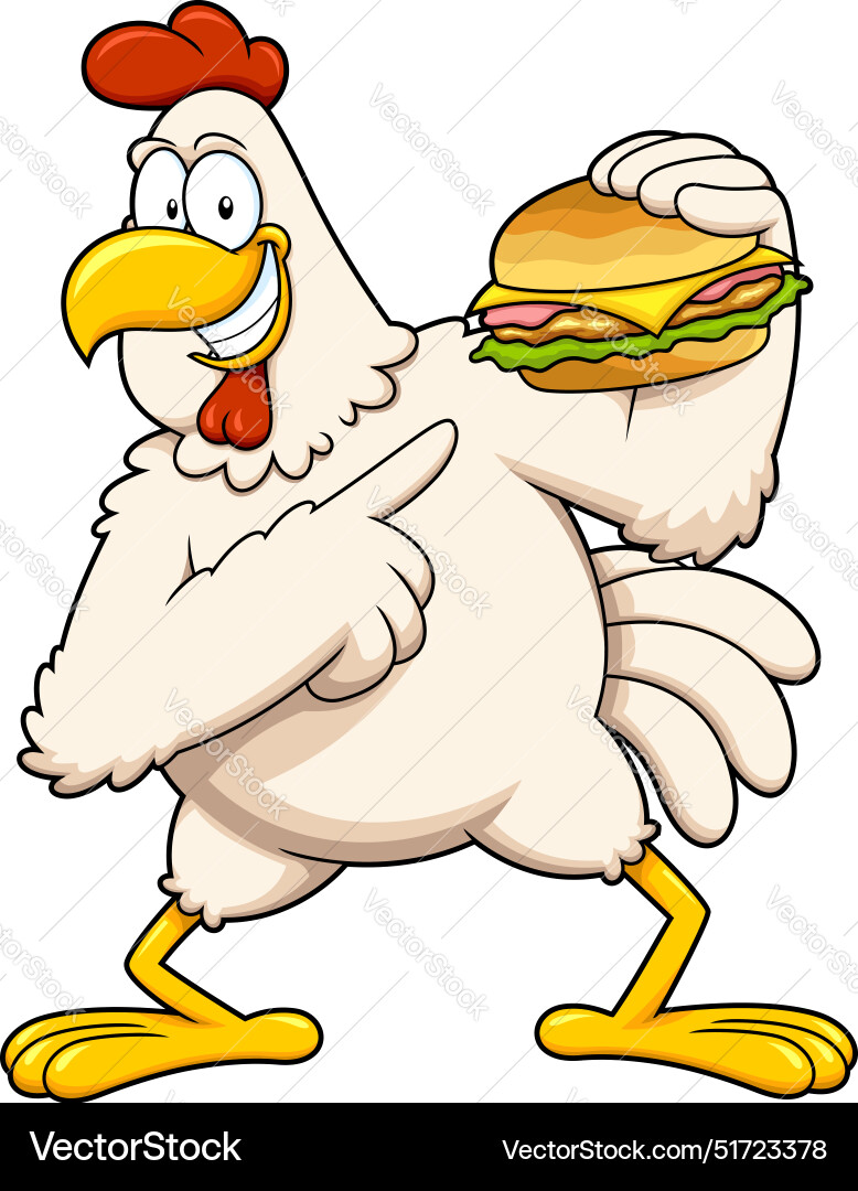 Cute chicken rooster cartoon character Royalty Free Vector