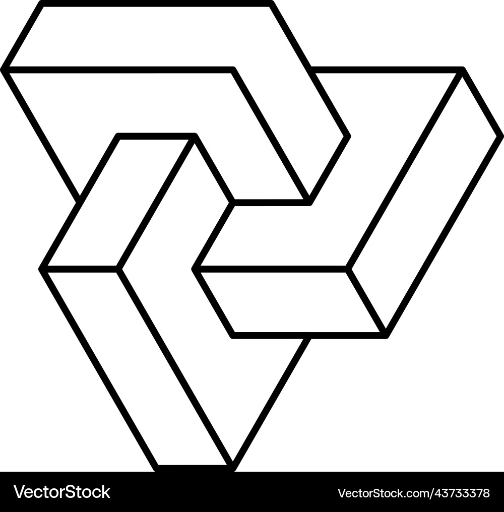 Escher's Impossible Shape Royalty Free Vector Image