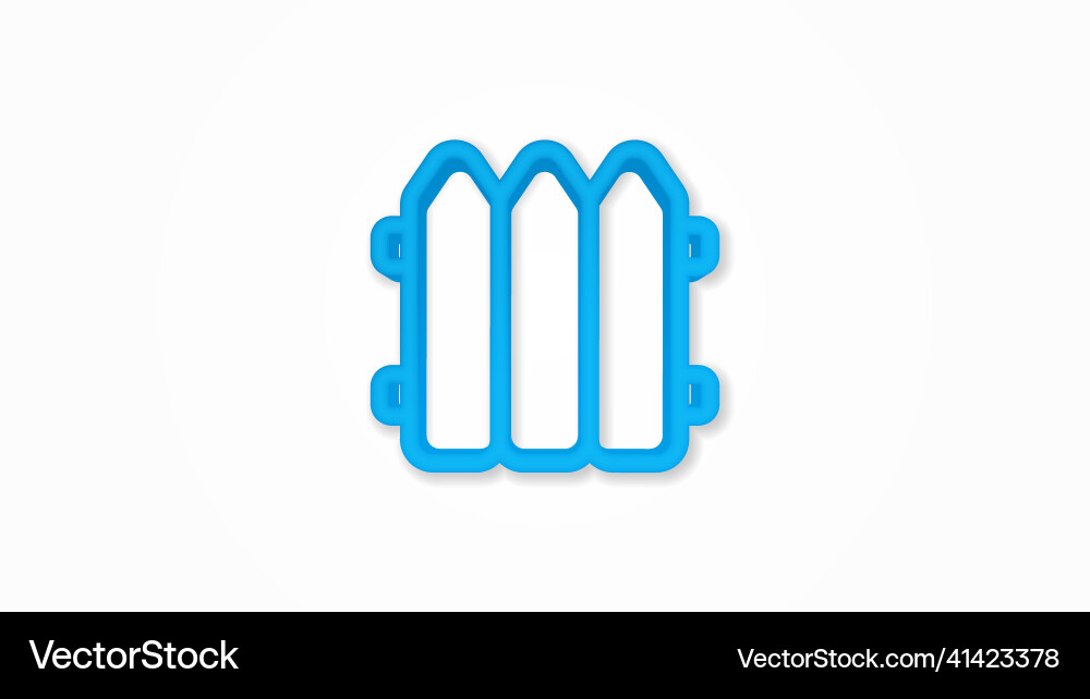 Fence realistic icon 3d line Royalty Free Vector Image