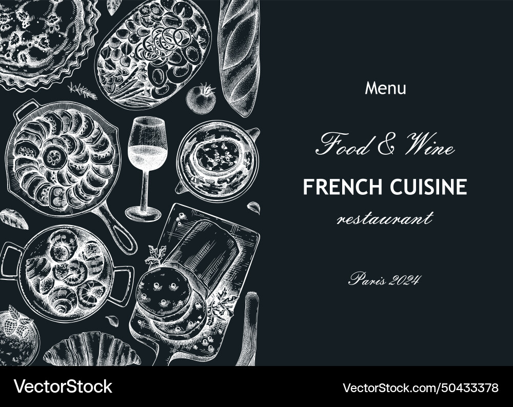 French restaurant menu design template Royalty Free Vector