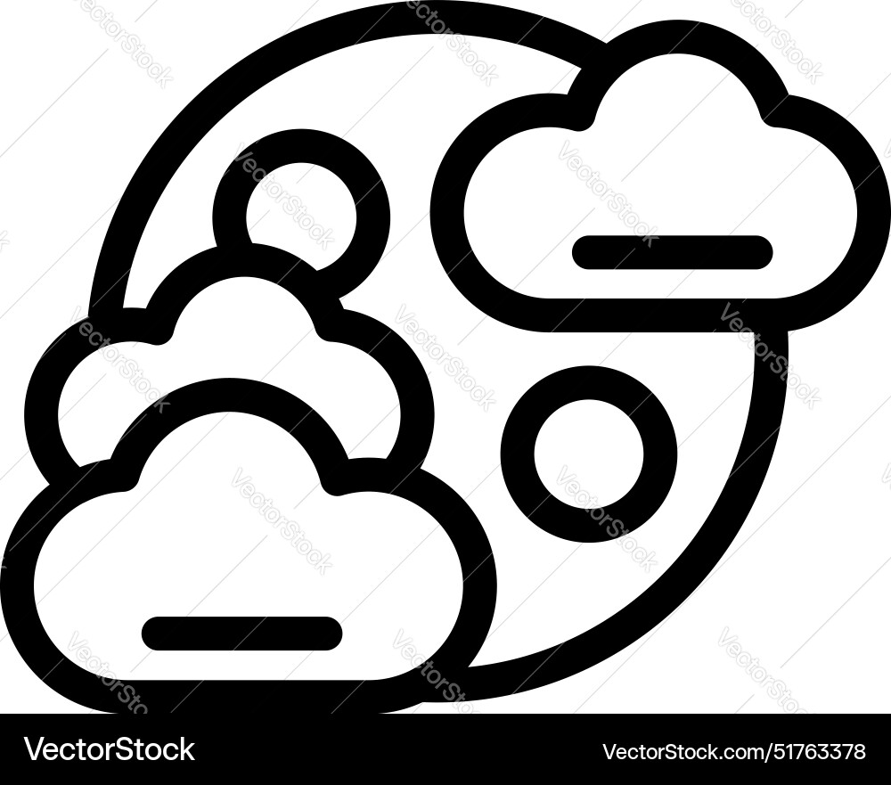 Full moon partially hidden by clouds Royalty Free Vector