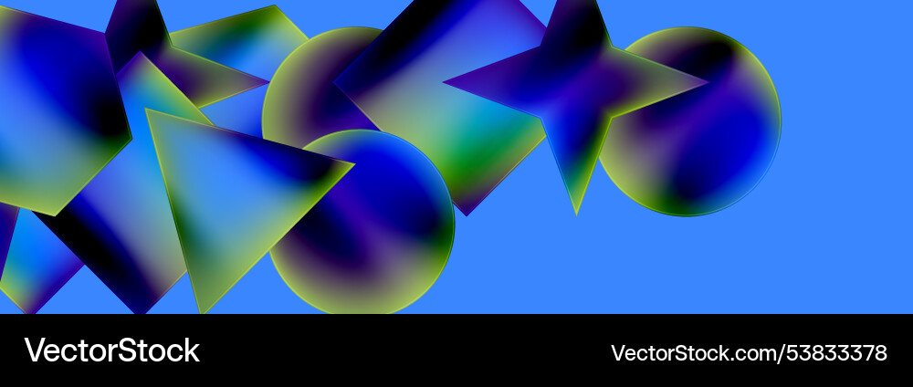 Neon color geometric shapes square triangle circle