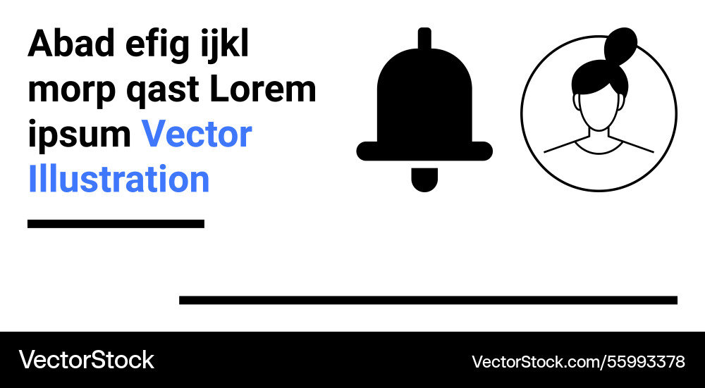 Notification bell with profile icon Royalty Free Vector