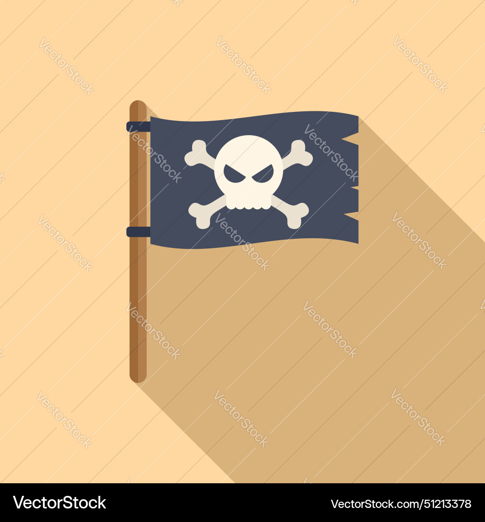 Pirate flag copyright law icon flat online Vector Image