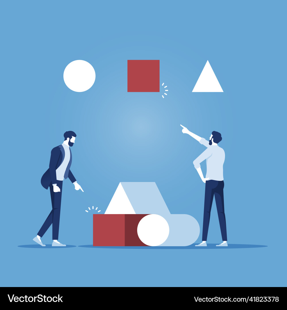 Puzzle Solution: Fitting Shapes Royalty Free Vector Image