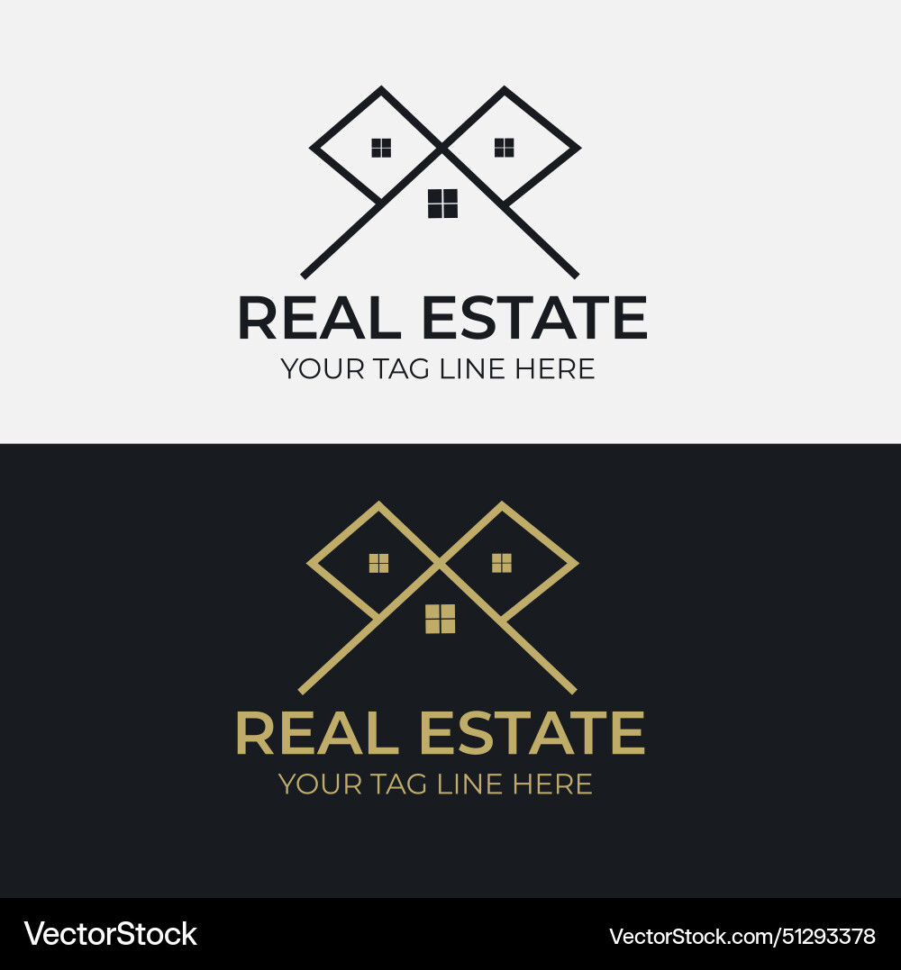 Real estate logo design simple Royalty Free Vector Image