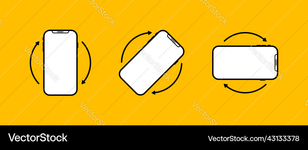 Smartphone rotate phone flip icons Royalty Free Vector Image
