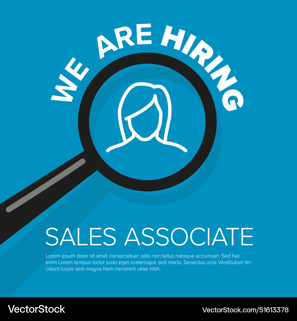 We are hiring minimalistic yellow blue template Vector Image