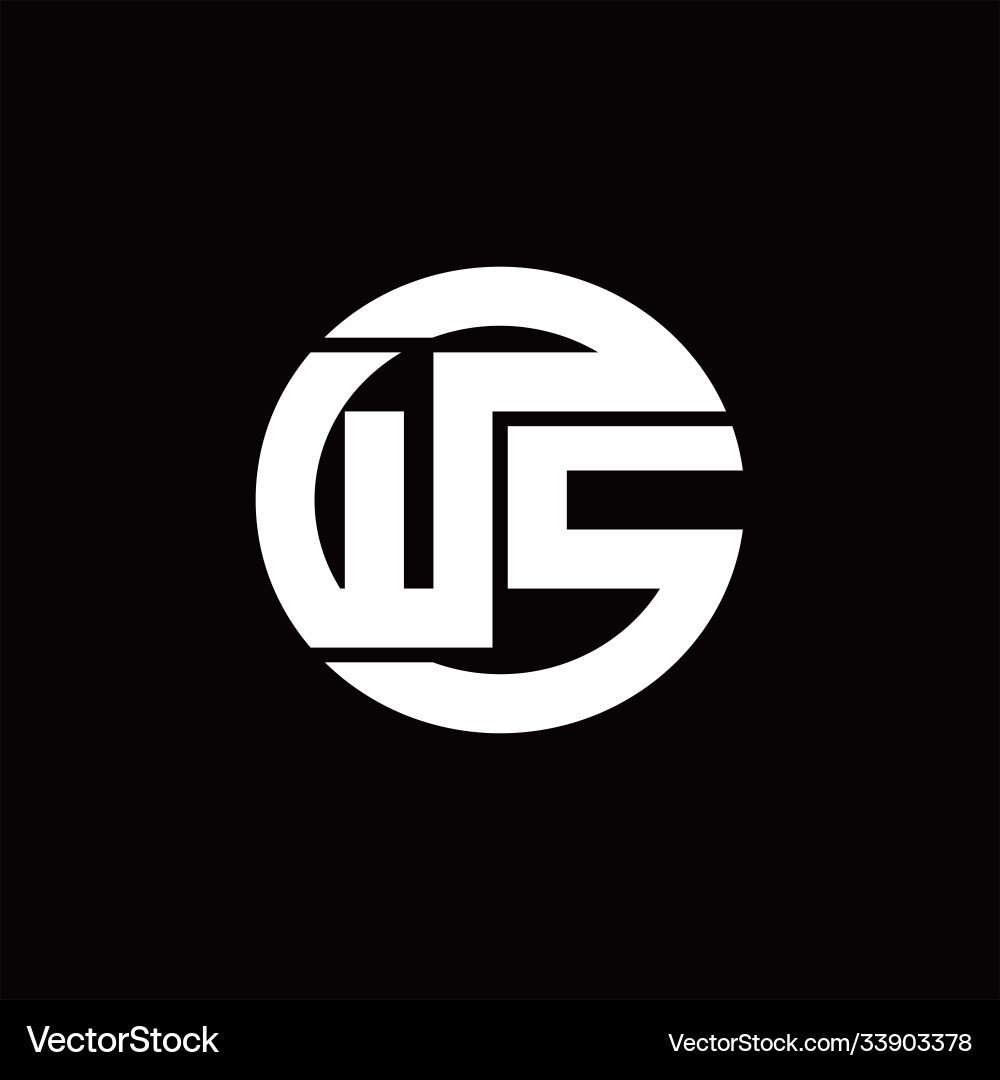 Ws logo monogram with rounded line swipe design Vector Image