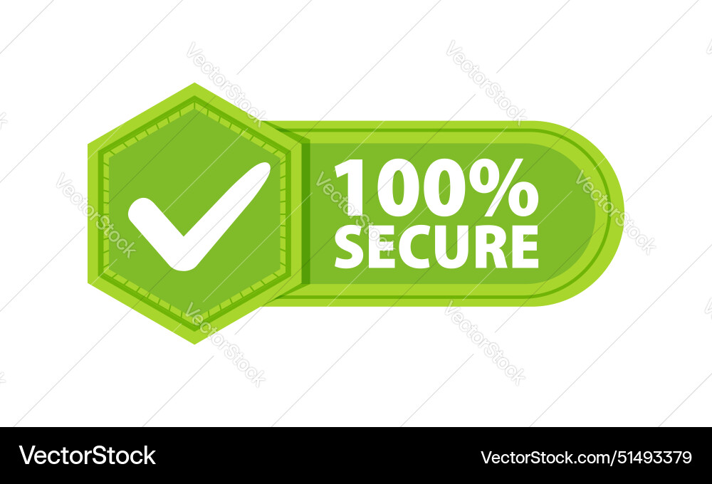 100 secure grunge badge with a check mark label Vector Image