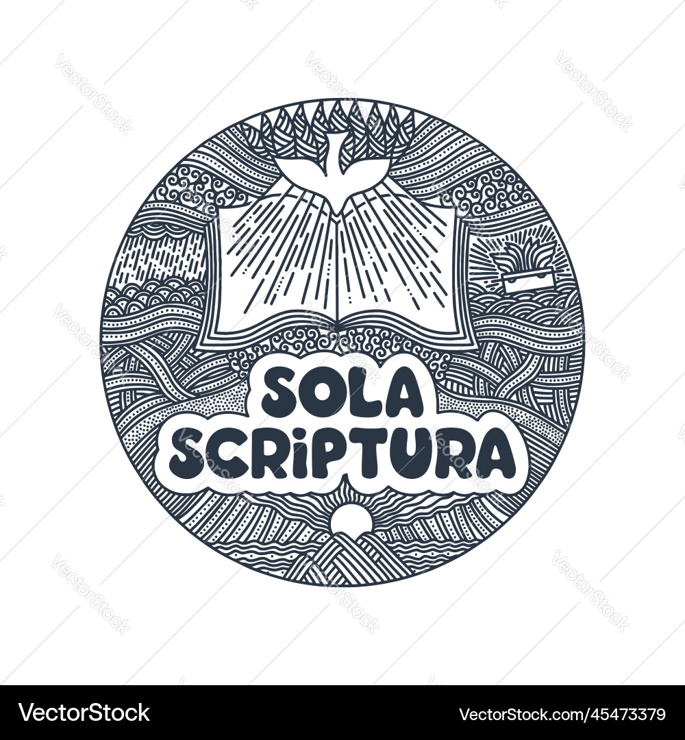 Five solas of the reformation scripture alone Vector Image