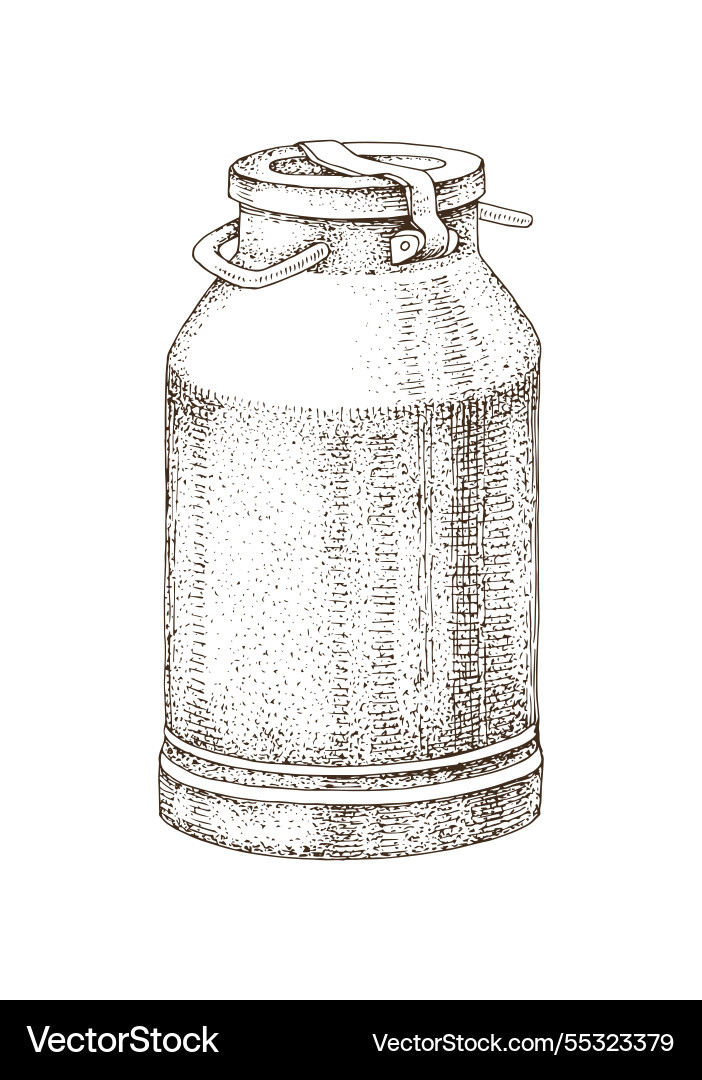 Hand drawn milk can Royalty Free Vector Image - VectorStock