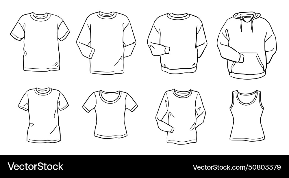 Hand-drawn t-shirts Royalty Free Vector Image - VectorStock