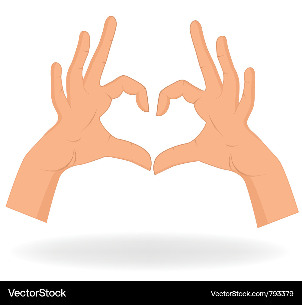 Heart shaped hands Royalty Free Vector Image - VectorStock