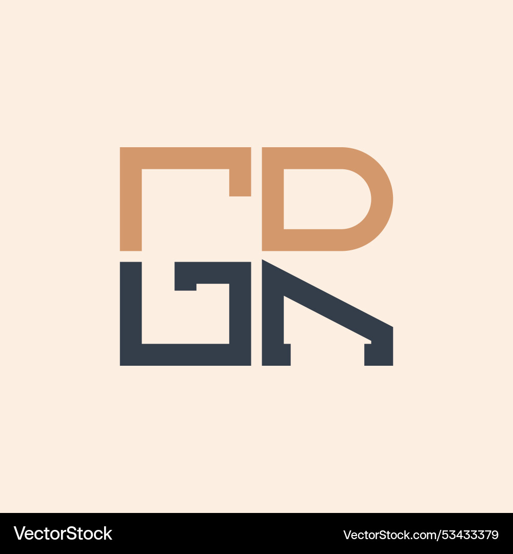 Modern gr letter logo design creative Royalty Free Vector