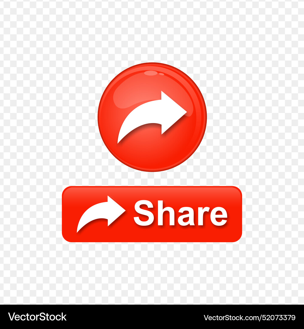 Red social media share icon button Royalty Free Vector Image