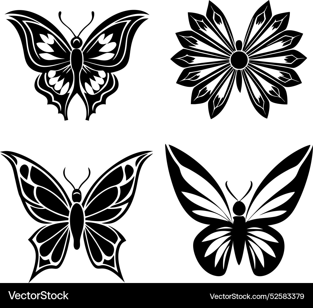 Seraph butterfly flat logo 4 Royalty Free Vector Image