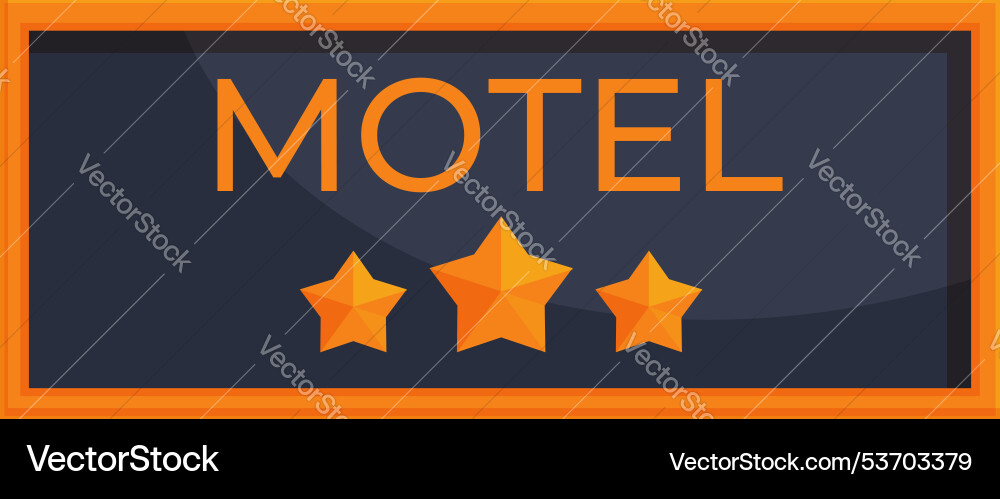 Three star motel sign indicating quality lodging Vector Image
