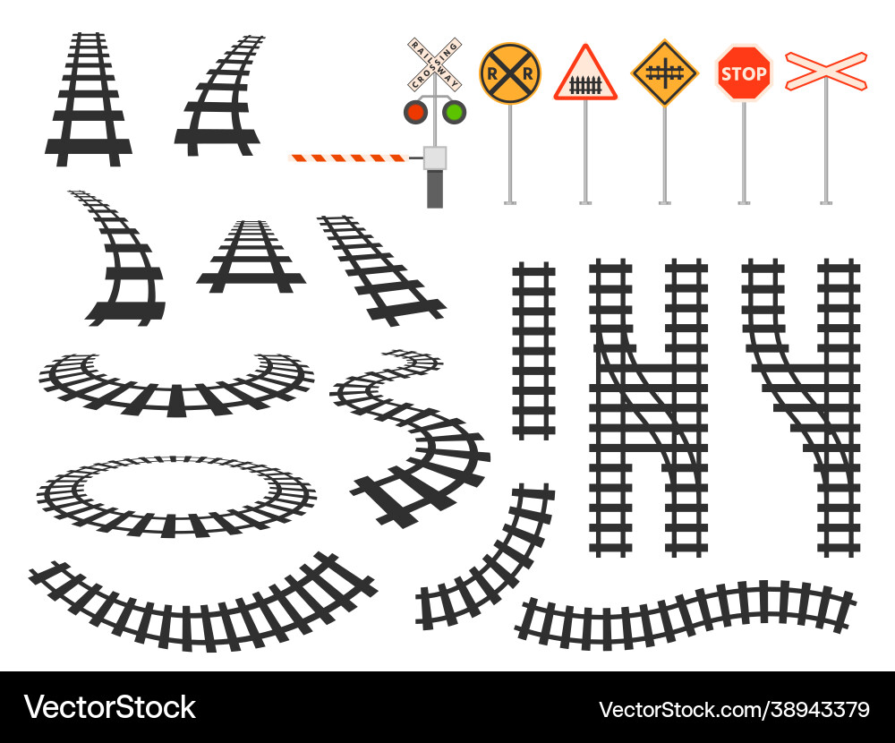 Curved Train Tracks Clipart