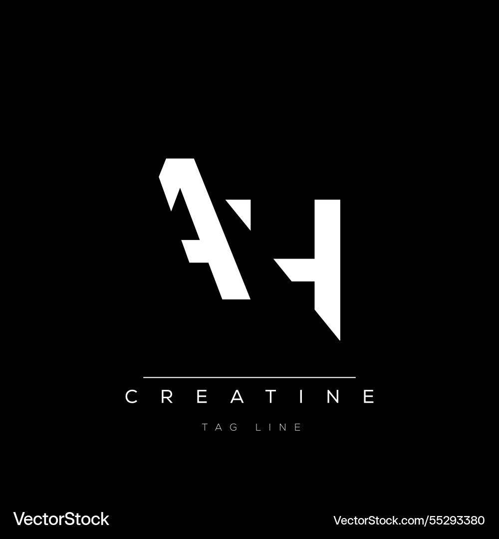Ah creative monogram logo Royalty Free Vector Image