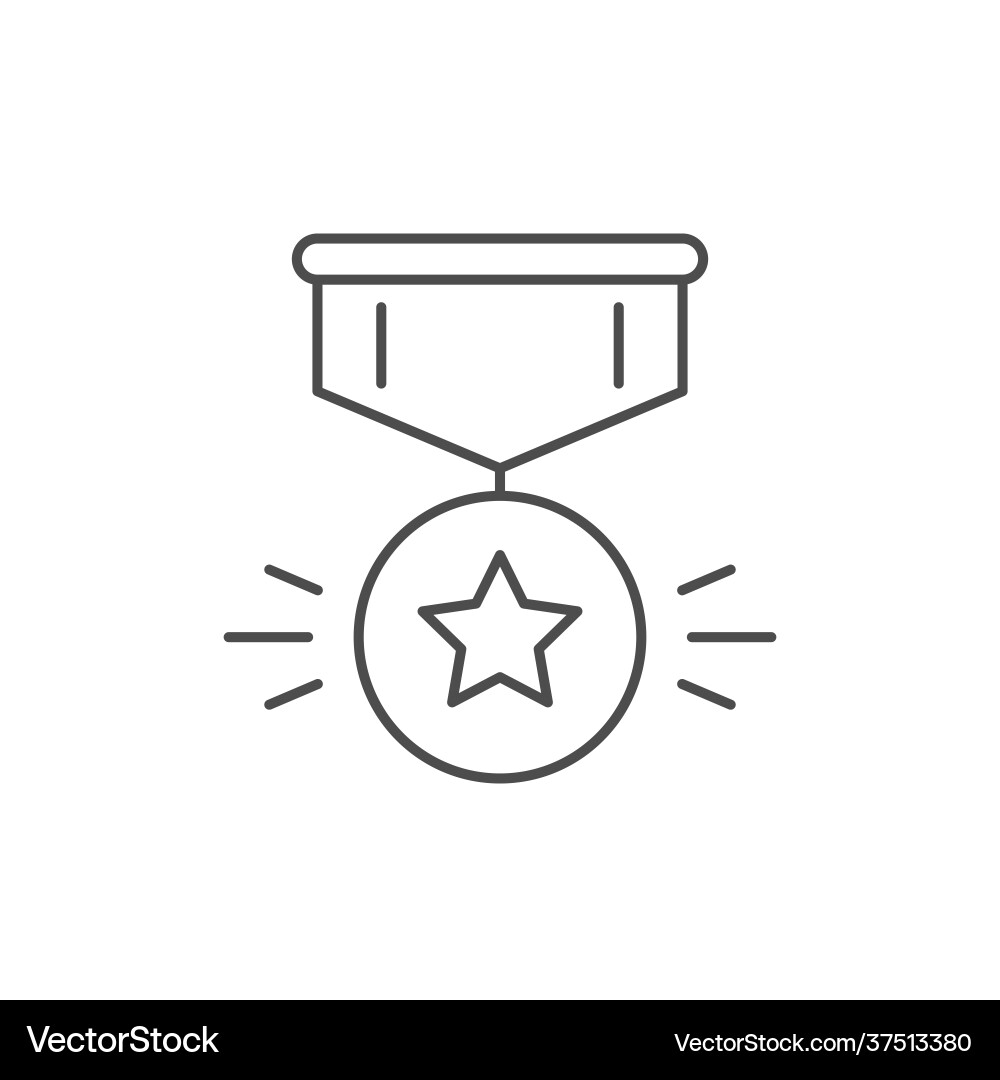 Award medal line outline icon Royalty Free Vector Image