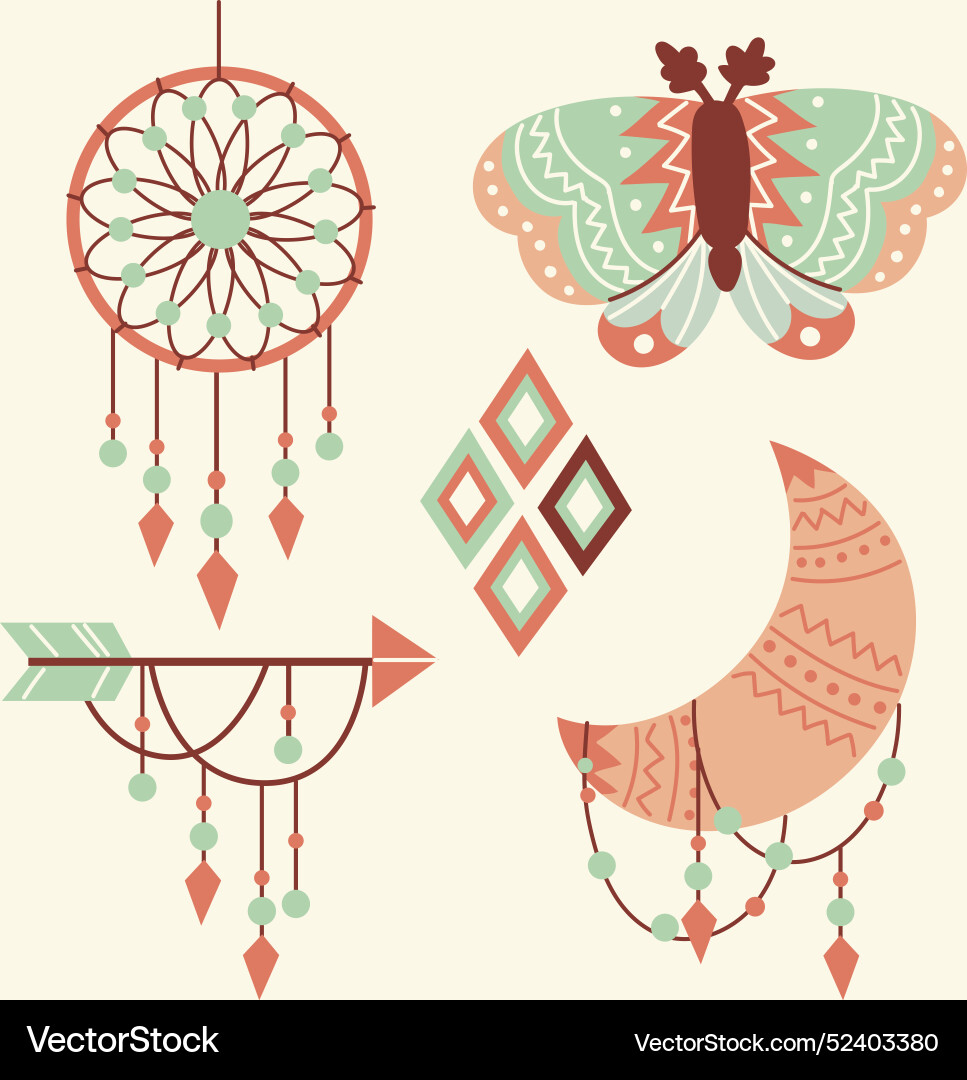 Boho element collection Royalty Free Vector Image