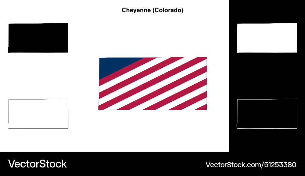 Cheyenne outline map Royalty Free Vector Image