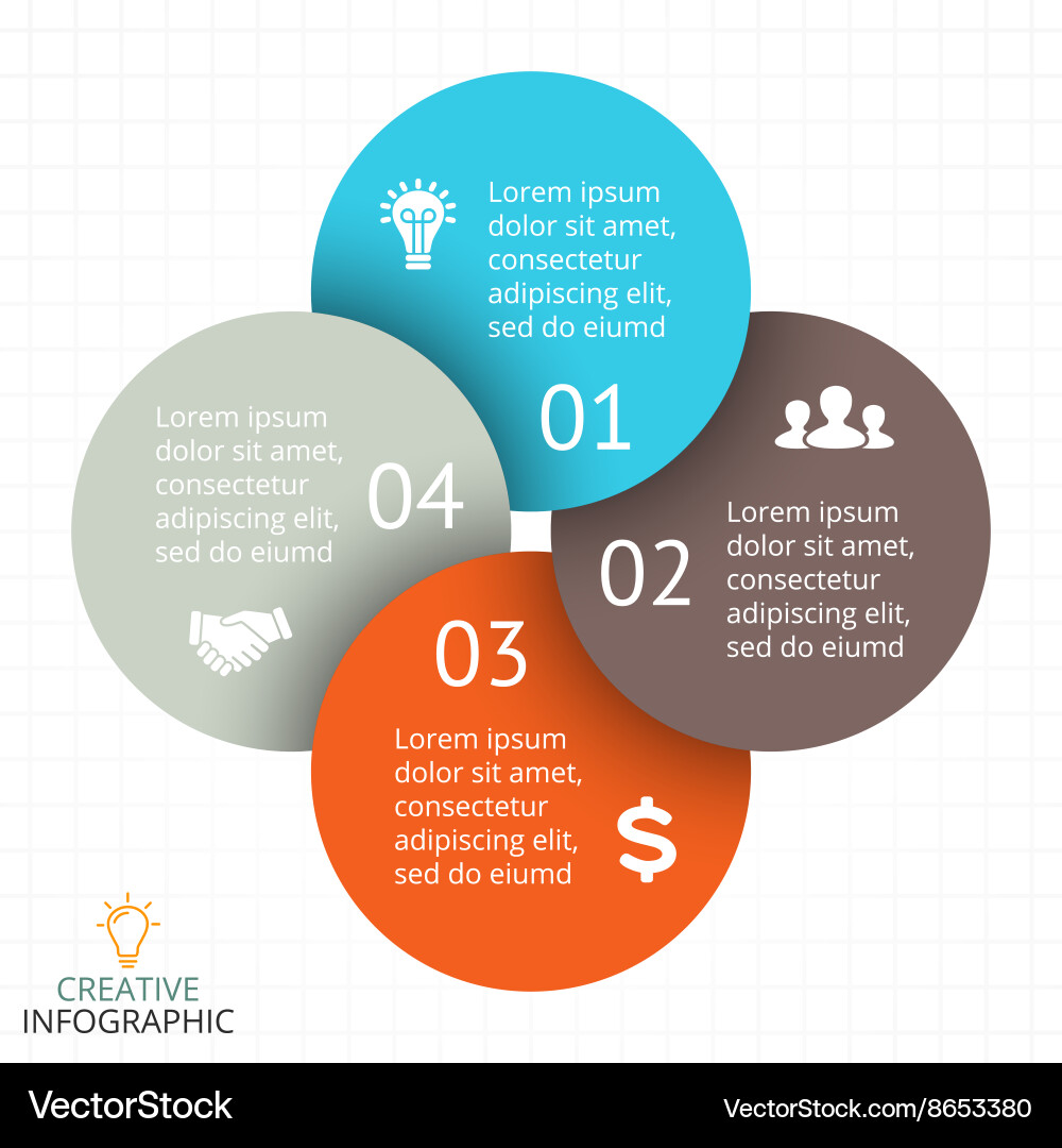 Circular Diagram & Progress Infographic Vector Image