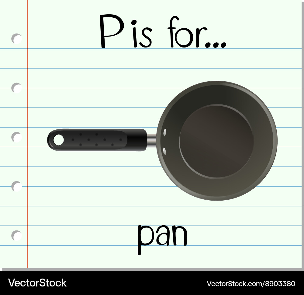 Flashcard letter p is for pan Royalty Free Vector Image