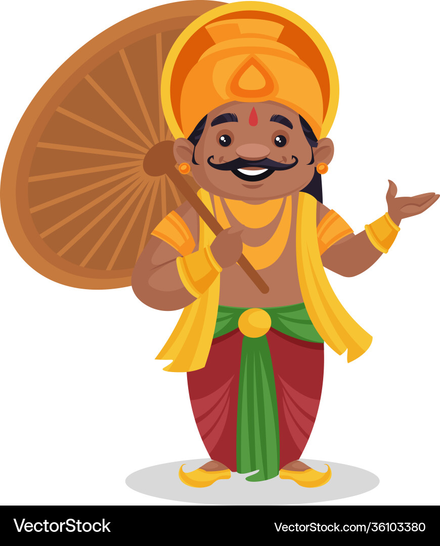 King mahabali cartoon Royalty Free Vector Image
