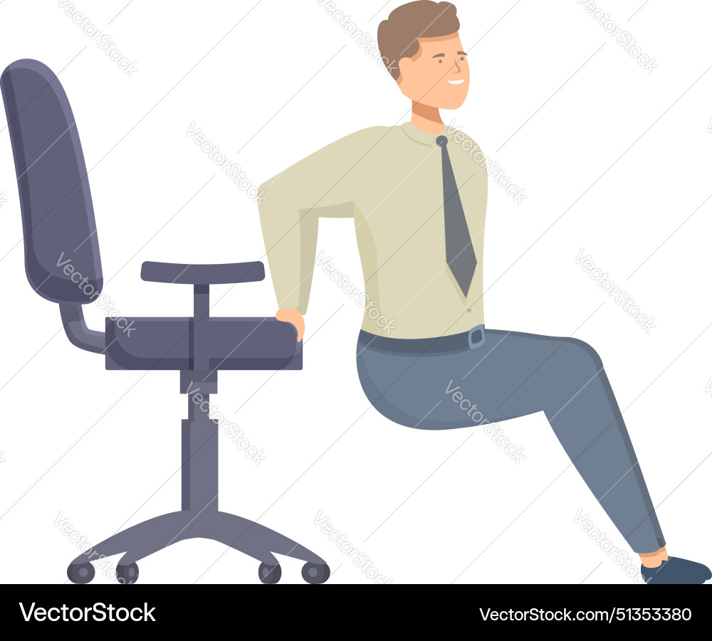 Man performing office chair exercise Royalty Free Vector