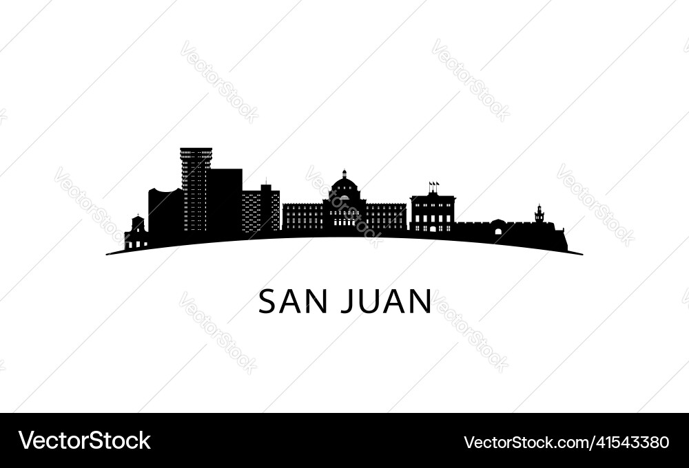San Juan City Skyline Royalty Free Vector Image