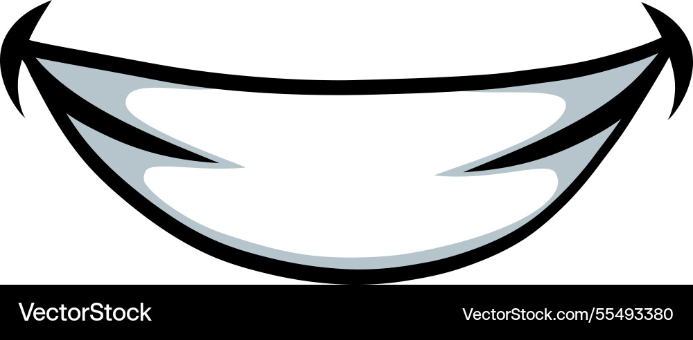 Smiling mouth teeth happy expression drawing Vector Image