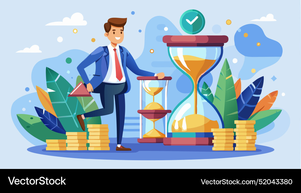 Time investment for financial growth Royalty Free Vector