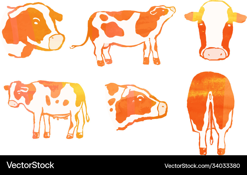 Warm watercolor style hand drawn realistic dairy Vector Image