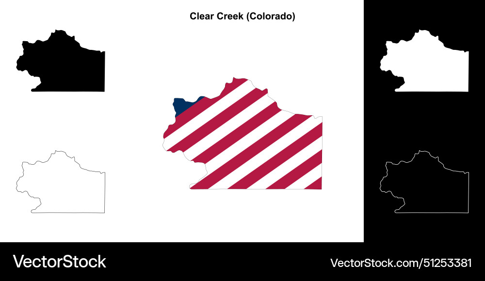 Clear creek outline map Royalty Free Vector Image