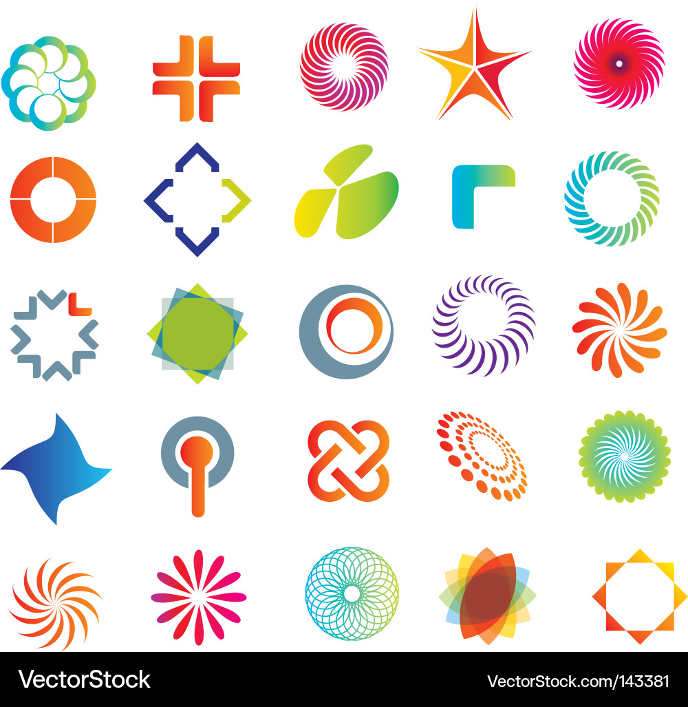 Colorful Logo Set - Vibrant Abstract Royalty Free Vector
