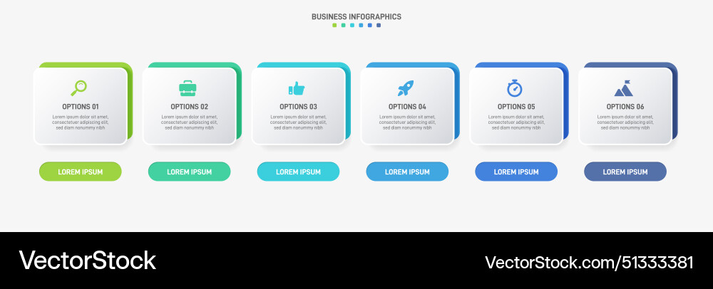 Horizontal progress bar featuring 6 arrow-shaped Vector Image