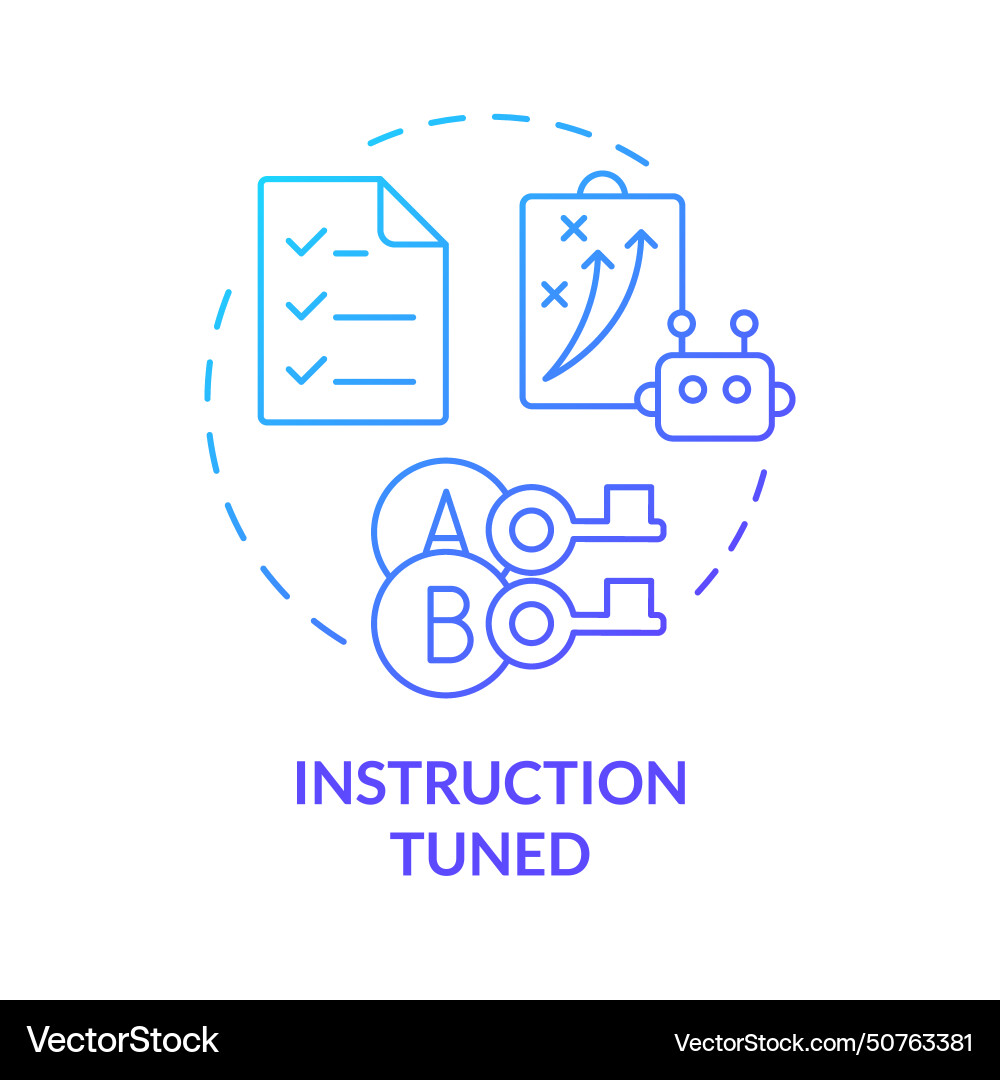 Instruction tuned blue gradient concept icon Vector Image
