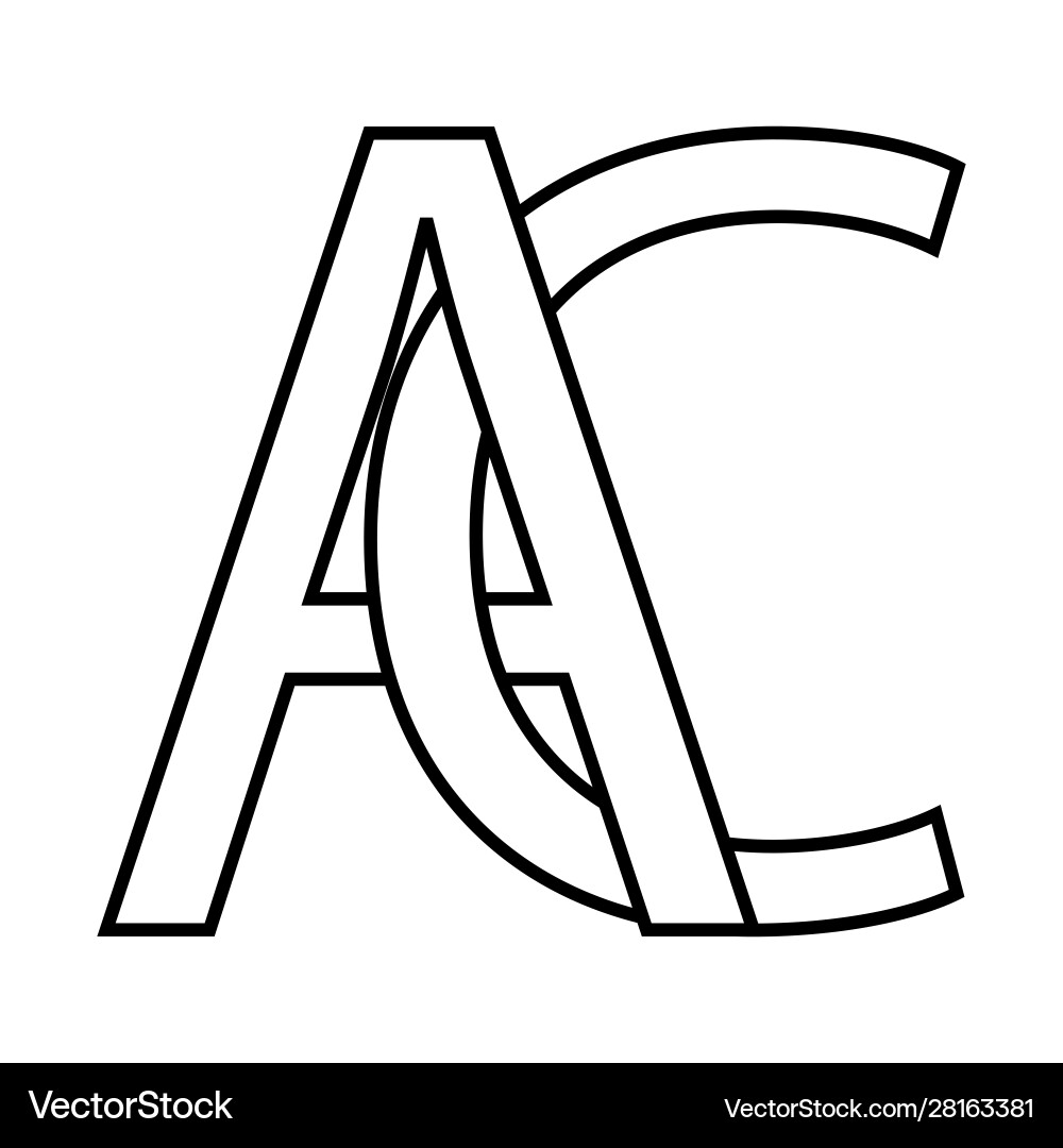 Logo ac icon sign two interlaced letters a c Vector Image