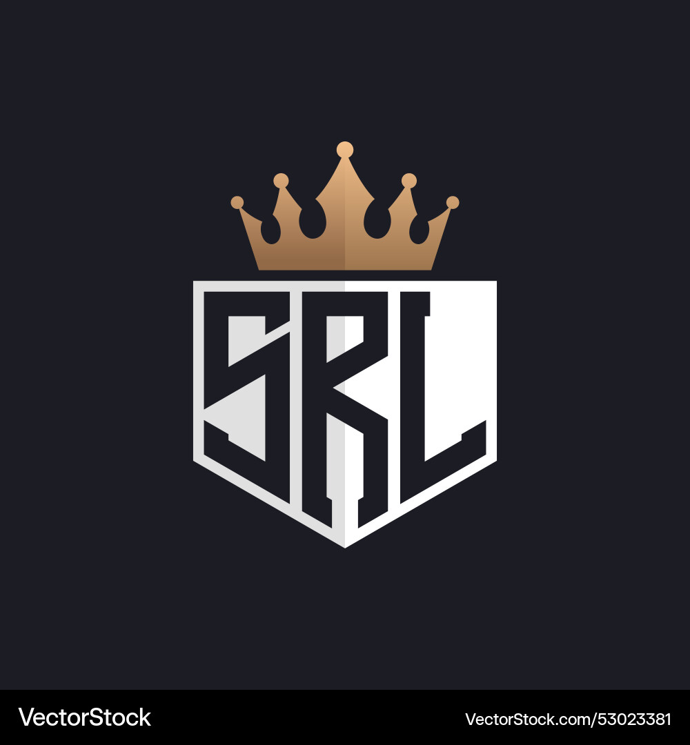 Luxury srl logo with crown elegant initials Vector Image