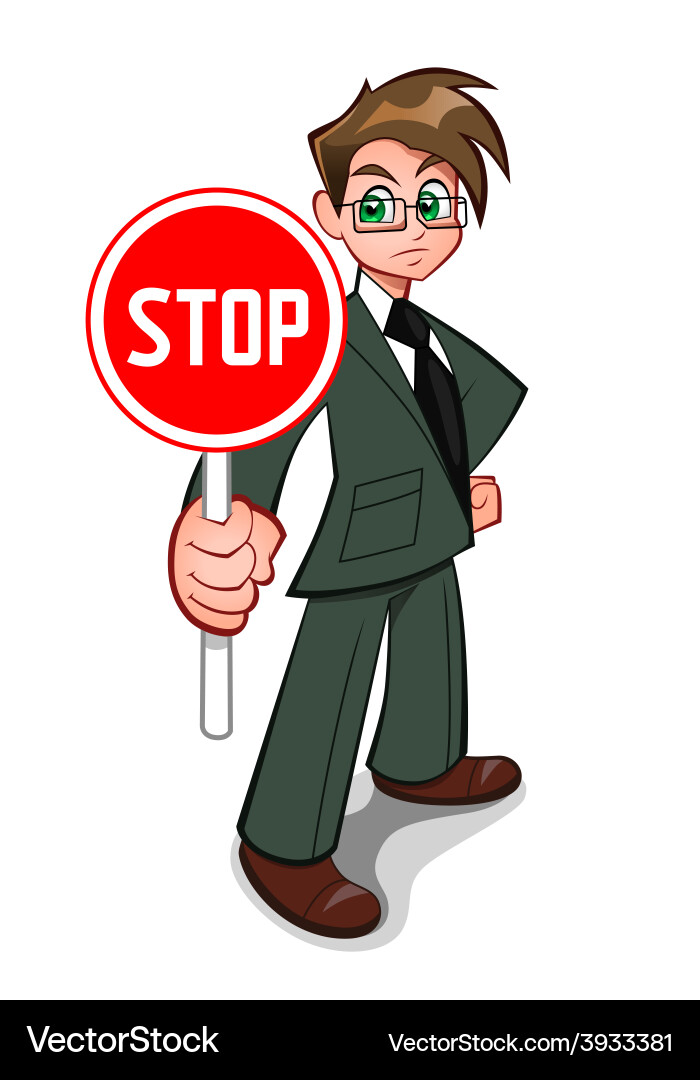 Mann mit Stoppschild Lizenzfreies Vektorbild