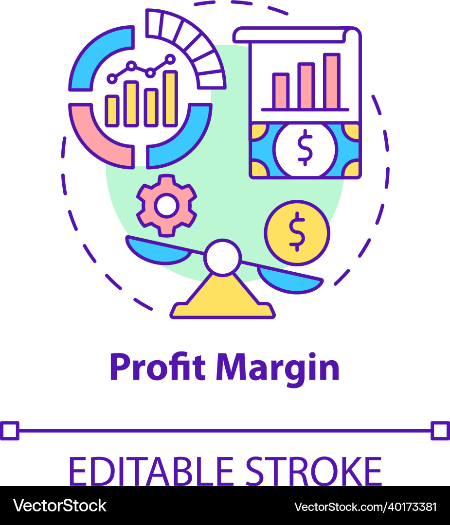 Profit margin concept icon Royalty Free Vector Image