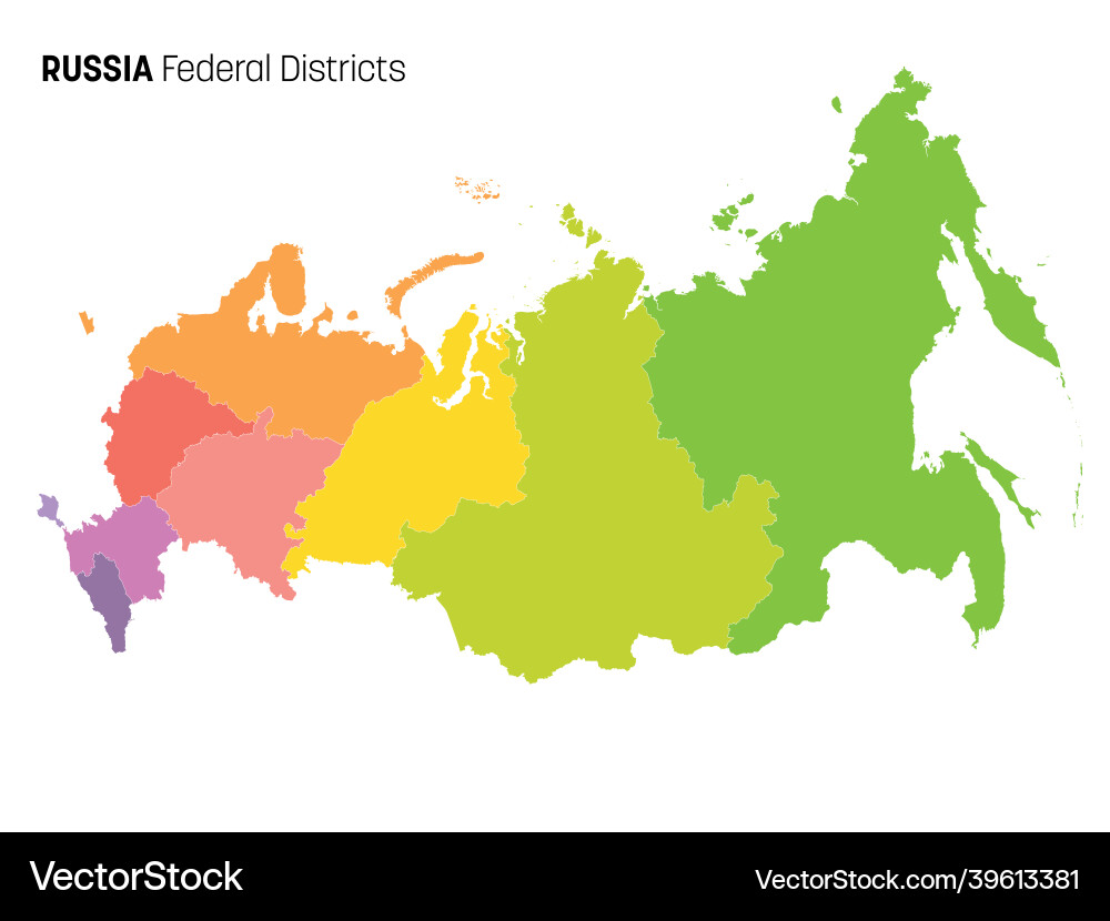 Russia - map of regions Royalty Free Vector Image