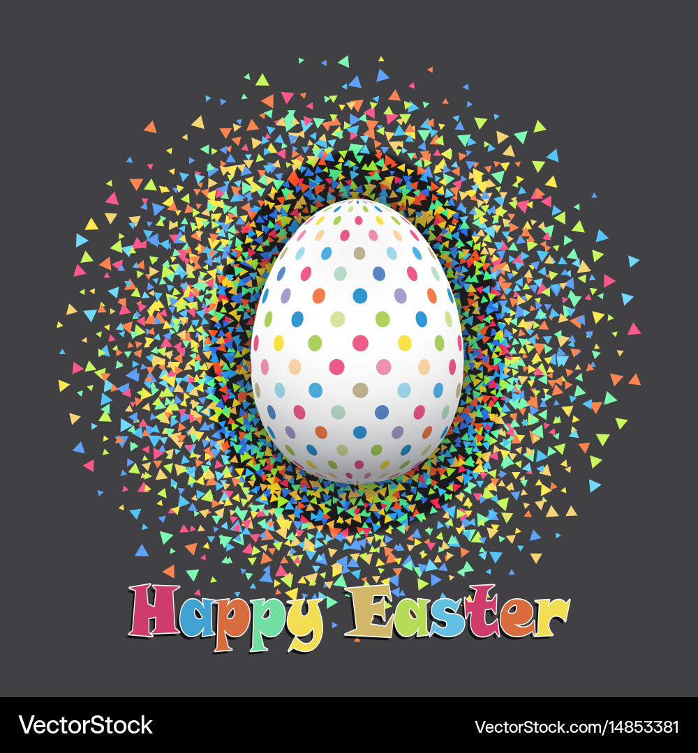 Spotted Easter Egg on Confetti Royalty Free Vector Image