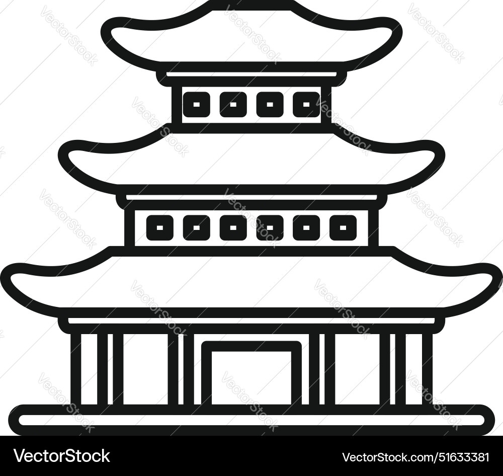 Traditional asian pagoda building standing Vector Image