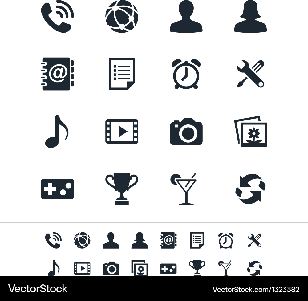 Application icons Royalty Free Vector Image - VectorStock