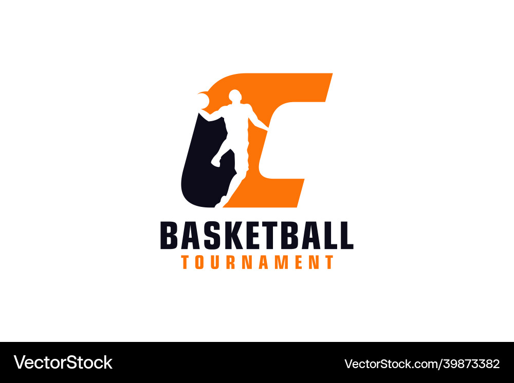 Basketball C Logo - Sport Team Icon Royalty Free Vector